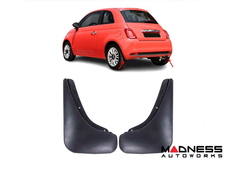 FIAT 500 Rear Splash Guards - OMAC Shield - Pop & Lounge Models