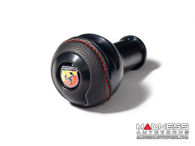 FIAT 500 Gear Shift Knob by BLACK - Black Base/ Black Leather Top ...