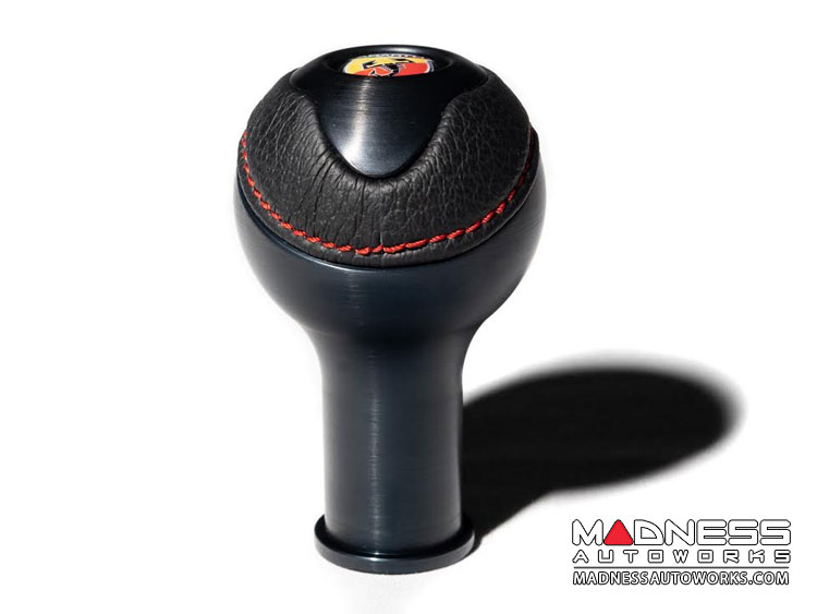 FIAT 500 Gear Shift Knob by BLACK - Black Base/ Black Leather Top ...