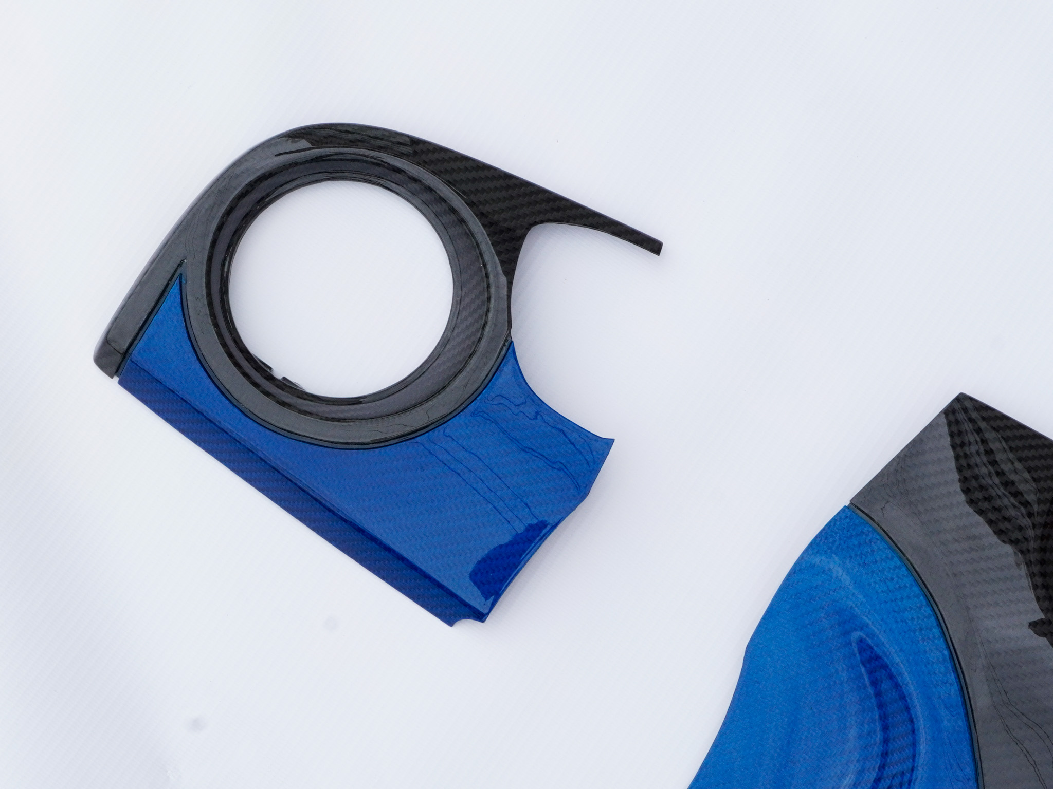 FIAT 500 Custom Dashboard - Carbon Fiber - Two Tone w/ Blue Pearl ...