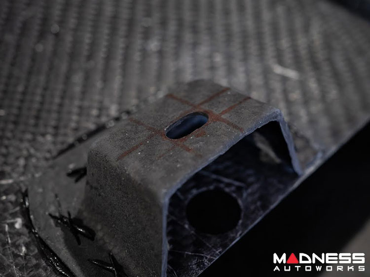 FIAT 500 Rear Diffuser - Carbon Fiber - Red Racing Stripe w/ White ...