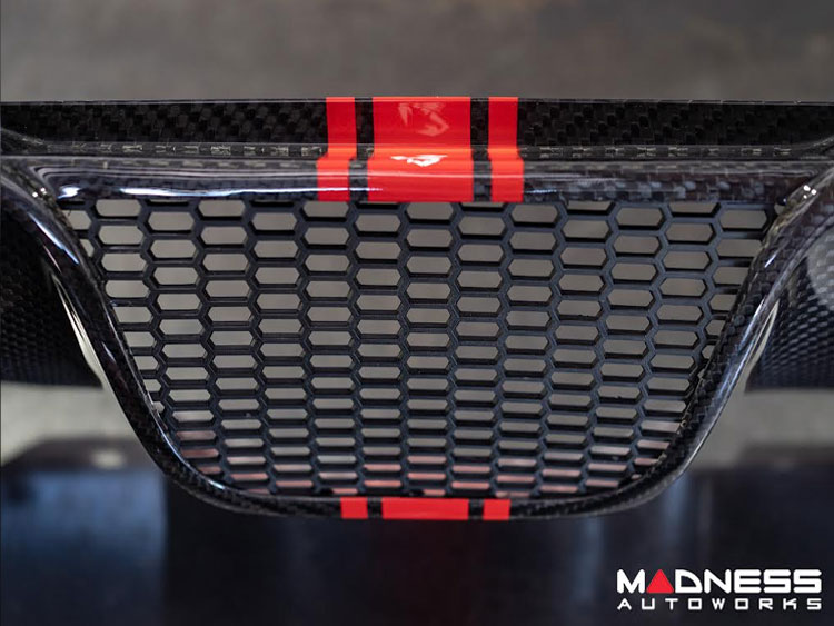 FIAT 500 Rear Diffuser - Carbon Fiber - Red Racing Stripe w/ White ...