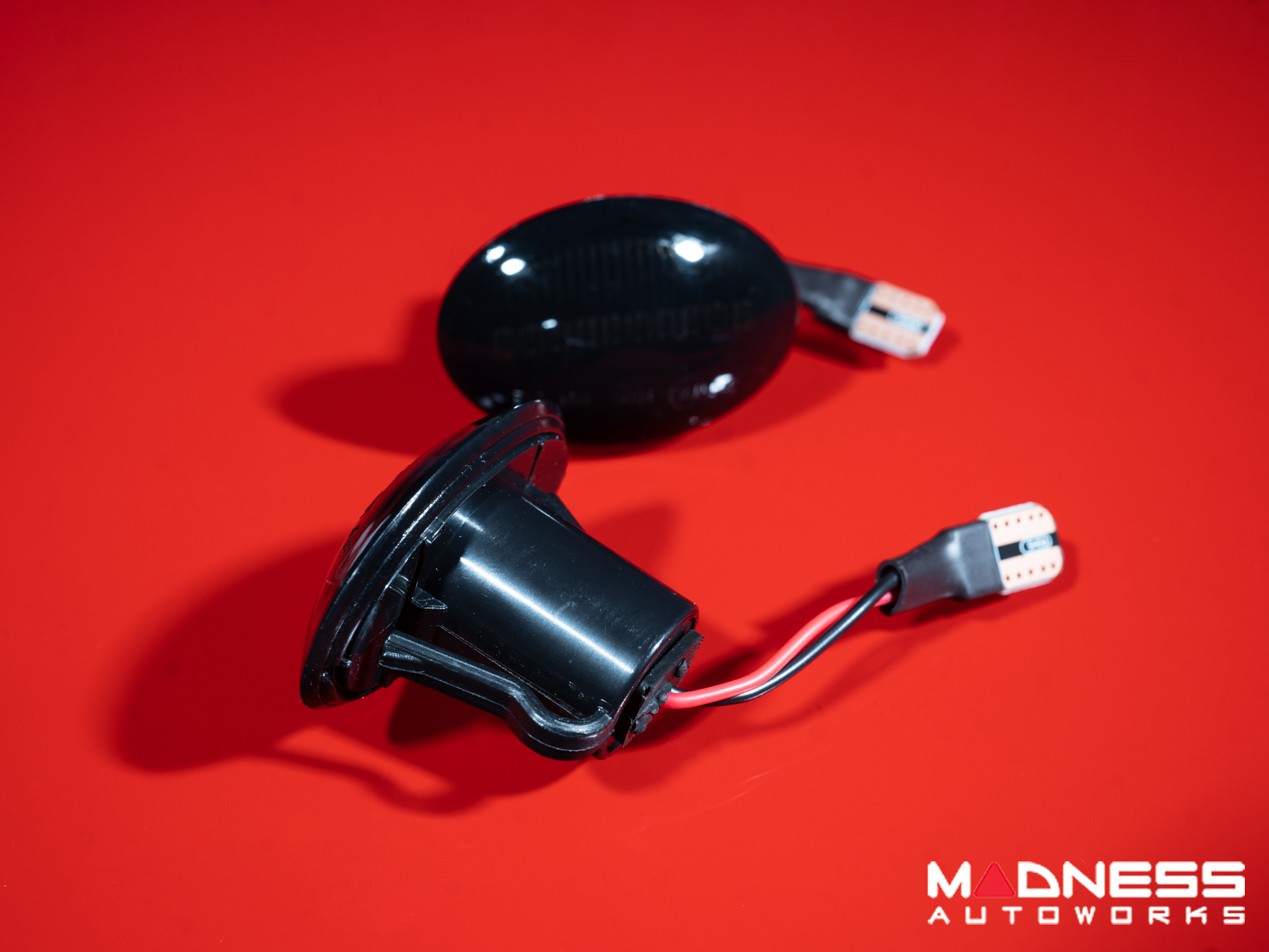 FIAT 500 Miata Front Side Blinker Lights (2) - Crystal Black Finish, V ...