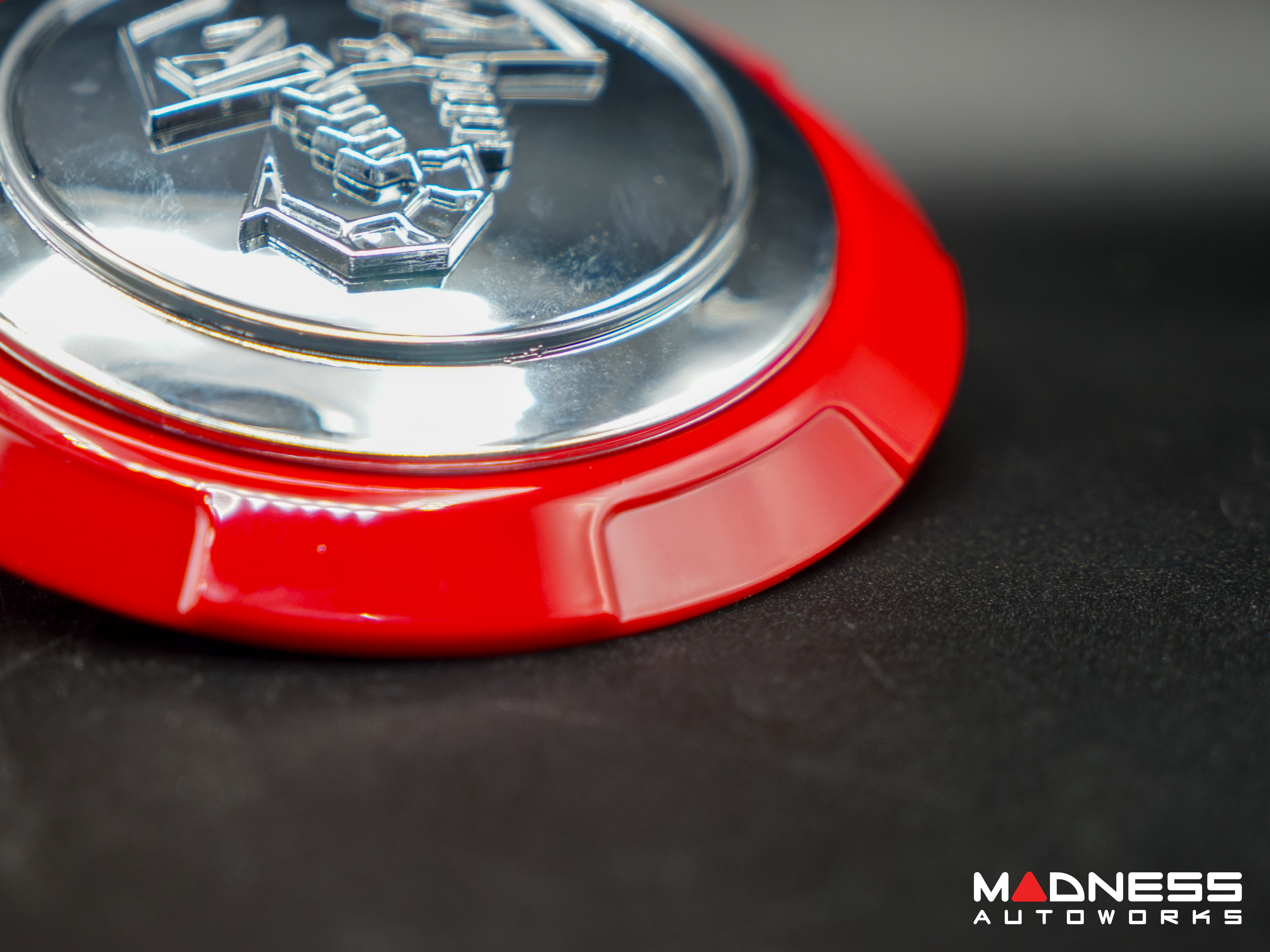 FIAT 500 Wheel Center Cap - Red and Chrome - Scorpion Logo Chrome - 1 ...