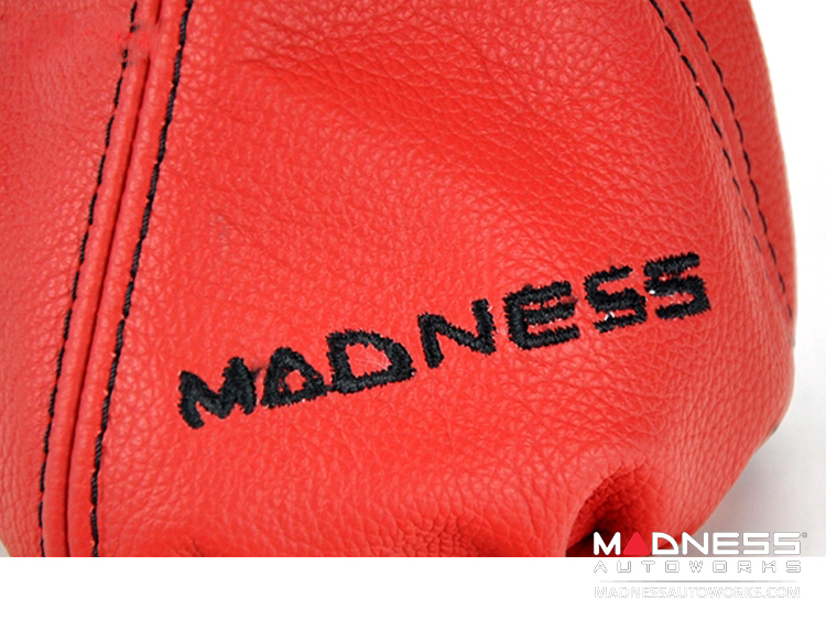 FIAT 500 Gear Shift Boot - Red Leather w/ Black Stitching and MADNESS ...