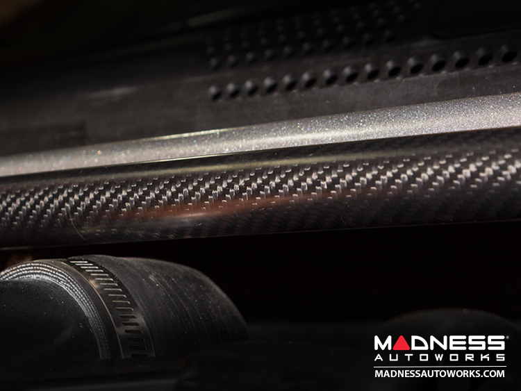 FIAT 500 Front Brace Bar by MADNESS - Carbon Fiber - Gloss Red , F5FBB-MCFR