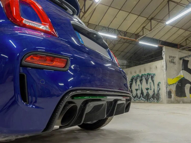 FIAT 500 Rear Diffuser - Carbon Fiber -Dual Exit - 595 Style - EU Model ...