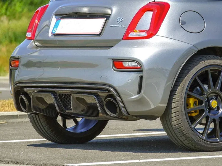 FIAT 500 Rear Diffuser - Carbon Fiber -Dual Exit - 595 Style - EU Model ...