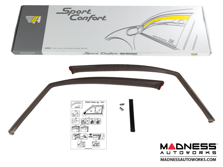 FIAT 500X Side Window Air Deflectors - Front Set, 12.663