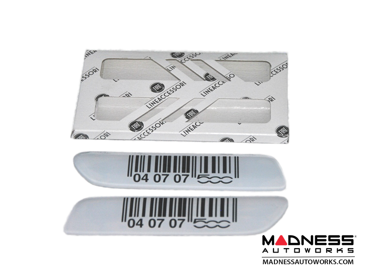 FIAT 500 Bodyside Moulding Inserts/ Badges/ Emblems (2) - White & Black ...